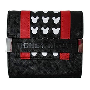 Loungefly x Disney Mickey Mouse Flap Mini Wallet (Black/Red, One Size)
