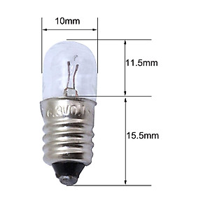 MEETOOT 25pcs E10 Mini Light Bulbs 6.3V 0.15A Physical Electrical Experiment Screw Base Indicator Light Incandescent Bulb Old-Fashioned Flashlight Lamp