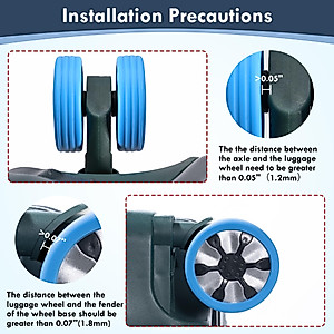 8 PCS Luggage Wheel Cover, Luggage Suitcase Wheels Protector Covers, Silicone Luggage Spinner Wheel Covers for Most 8-Spinner Wheels Travel Luggage Cover, No Noise (Blue)