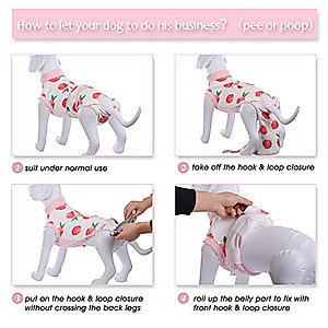 Kuoser Recovery Suit for Dogs Cats After Surgery, Professional Pet Recovery Shirt Dog Abdominal Wounds Bandages, Substitute E-Collar & Cone,Prevent Licking Dog Onesies Pet Surgery Recovery Suit