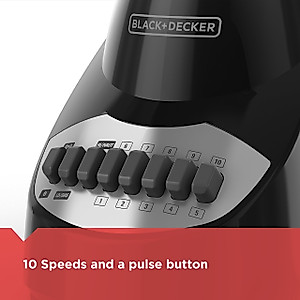 BLACK+DECKER 10-Speed Countertop Blender with 48oz Glass Jar and 4-point Stainless Steel Blade and BLACK+DECKER 2-Slice Extra Wide Slot Toaster