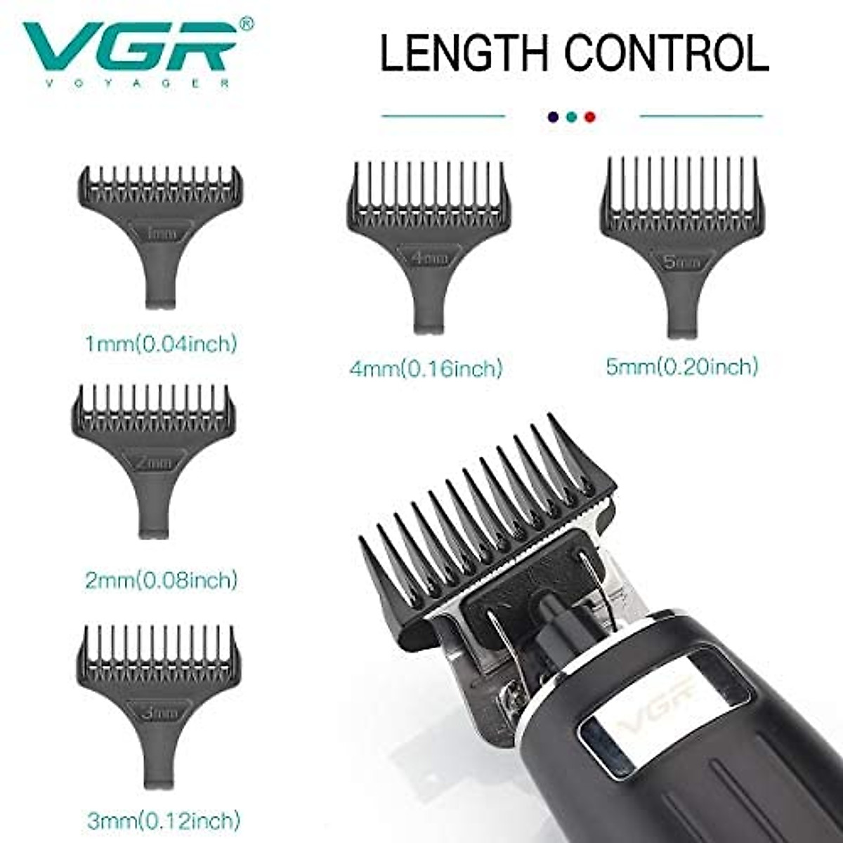 VGR- Hair Clippers for Men- Professional Clippers for Barbers- Hair Cutting Kit- Cordless Hair Clippers- USB Charging- Model V-192