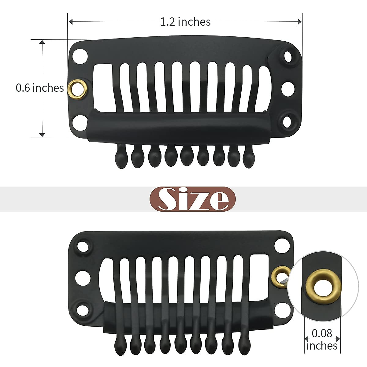 Dreamlover Hair Extension Clips, Wig Clips to Secure Wig, 9 Teeth, 30 Pieces