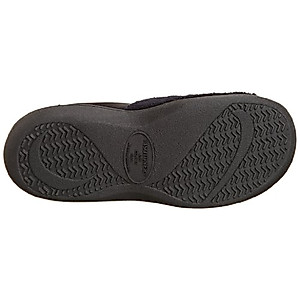 isotoner Women's Microterry PillowStep Satin Cuff Clog Slippers, Black, 7.5-8 B(M) US