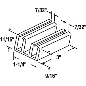 Prime-Line M 6089 Nylon Shower Door Bottom Guide (2 Pack)