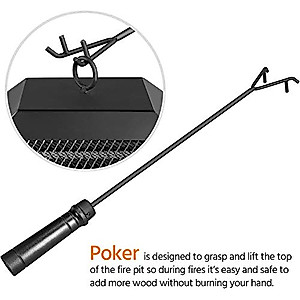 Yaheetech 32in Outdoor Fire Pit Metal Square Firepit Wood Burning Backyard Patio Garden Beaches Camping Picnic Bonfire Stove with Spark Screen, Log Poker