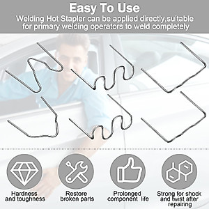 3600 Pcs Hot Staples Plastic Welding Repair Hot Staplers Car Auto Bumpers Welding Repair Staplers Plastic Welder Staples Welding Staples Repair Tool Kit for All Cars 0.8 mm 0.6 mm (Multi Styles)