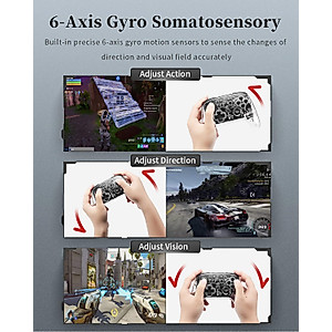 Switch Controller, Pro Controller for Switch/Switch Lite/Switch OLED, Adjustable Turbo, Vibration Motion, Gyro, Transparent