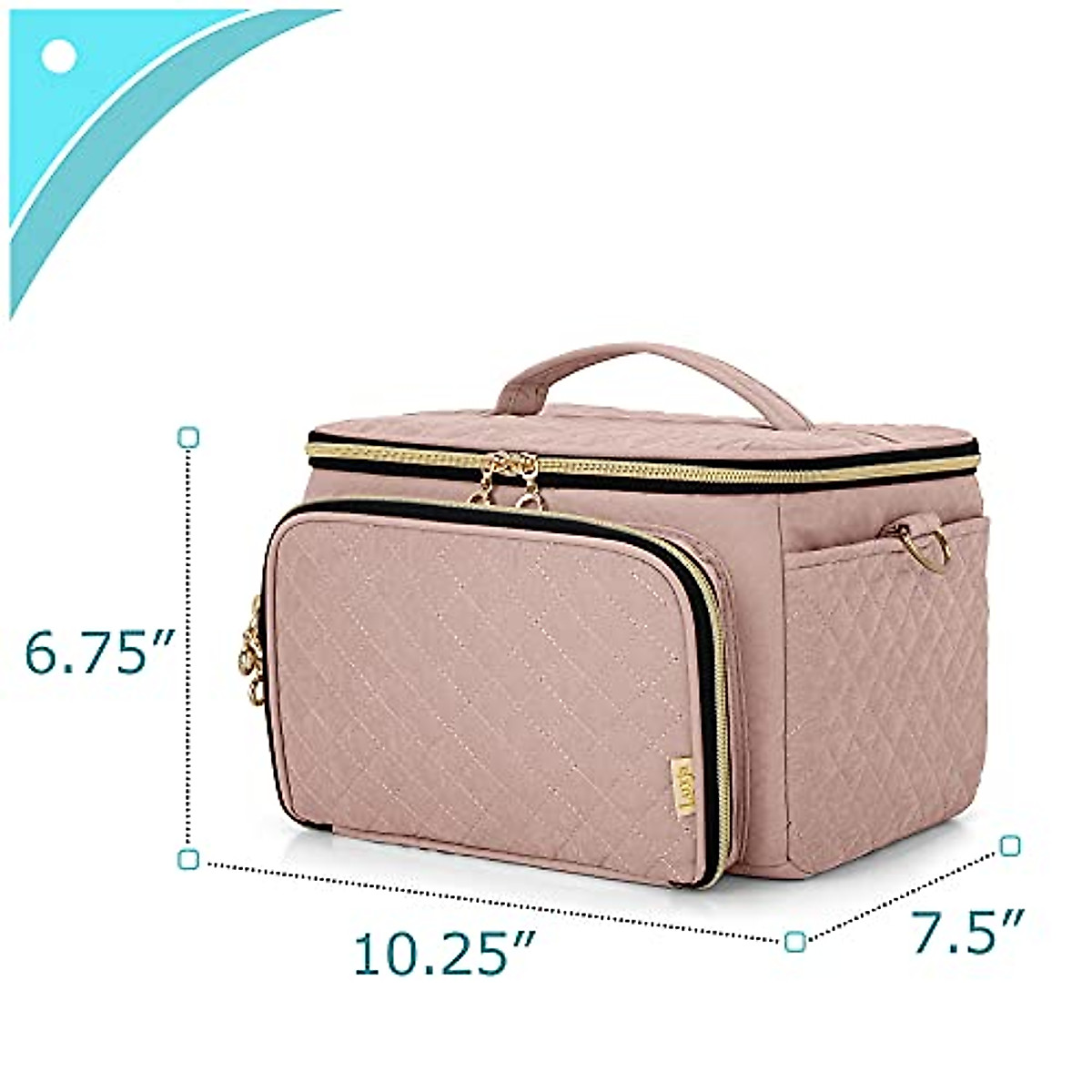 Luxja Carrying Case Compatible with Cricut Joy and Easy Press Mini, Carrying Bag with Supplies Storage Sections, Pale Rose