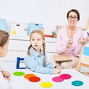 HOXHA 40Pcs 6 Inch Dry Erase Dots Circles, 10 Colors Removable Line Up Spots Set for Classroom Floor, Office, Home Table & Desk