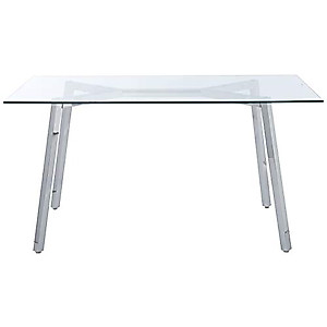 Christopher Knight Home Zavier Tempered Glass Dining Table, Clear / Chrome