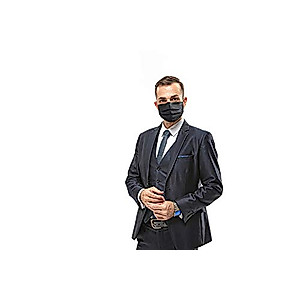 Disposable 3 ply Face Masks Pack of 50 pcs/box, Albatross Health 3ply Premium Black Procedure Earloop Face Mask, Safety Mask Filter for Protection, Mouth and Nose Cover for Adults