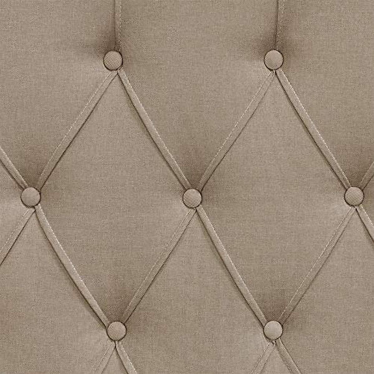 Lillian August Modern Wingback Upholstered Headboard with Diamond-Tufting, Soft Fabric Bedroom Accent Furniture, Eastern King, Beige