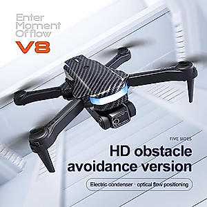 Carbon Fiber Drone with Dual Camera 360 ° Obstacle Avoidance Drone HD Aerial Photography Folding Flying Machine 4-axis Positioning Remote Control Aircraft with Headless Mode,Trajectory Flight