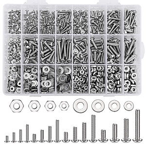900PCS Nuts and Bolts Assortment Kit for Home Projects - Stainless Steel Machine Screw Assortment Kit SAE Assorted Screw Set Phillips Pan Head Screws Washers Nuts with Case (#4-40#6-32#8-32#10-24)
