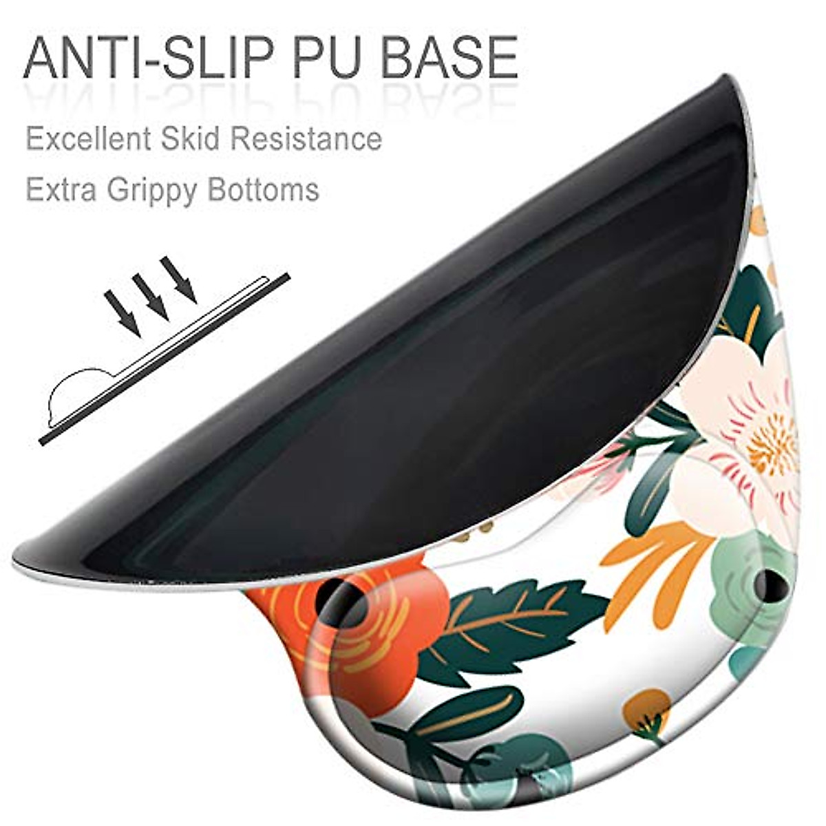 HOMKUMY Ergonomic Mouse Pad with Gel Wrist Rest Support, Cute Mouse Pads with Non-Slip Rubber Base Wrist Rest Pad for Home, Office & Travel Easy Typing & Pain Relief, Orange Flower