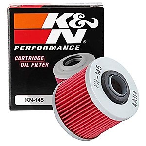 K&N Motorcycle Oil Filter: High Performance, Premium, Designed to be used with Synthetic or Conventional Oils: Fits Select Yamaha Vehicles, KN-145