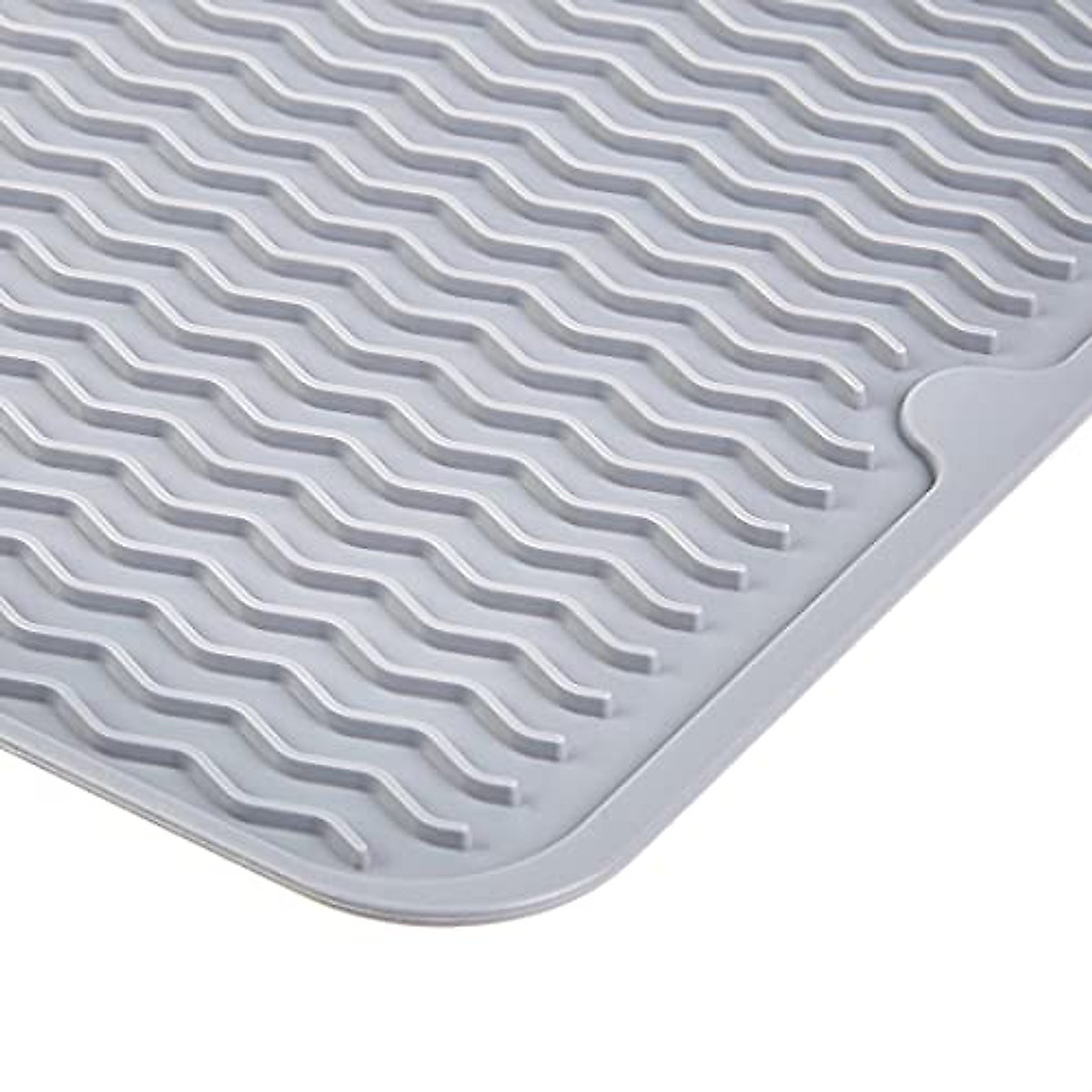 AmazonCommercial Silicone Dish, Sink Drying Mat, Reusable, Easy to Drain and Clean, 15.8 x 12-Inches