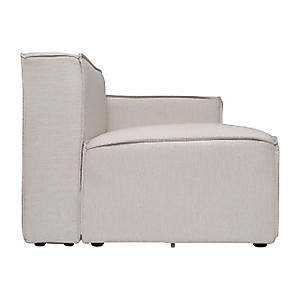 BizChair Fabric Right Chair Module for Sectional Sofa, Customizable Modular Couch Right Seat with Arm Rest, Cream