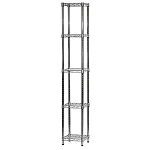 Shelving Inc. 12" d x 12" w x 72" h Chrome Wire Shelving with 5 Shelves