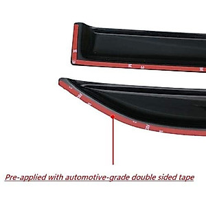 Smoke Tinted Tape-On Side Window Visor Deflectors Rain Guards for Honda Civic Sedan 2022 - 2023 Lx Ex Si Hpt Sport Touring