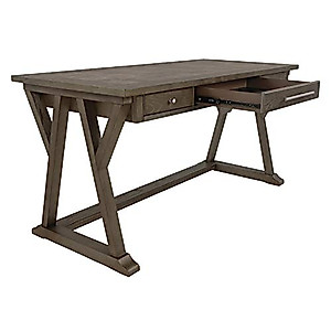 Signature Design by Ashley Luxenford Rustic Farmhouse 60" Home Office Desk with Drawers, Distressed Gray