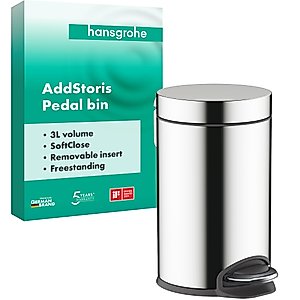 Hansgrohe AddStoris Pedal Bin, Chrome, 41775000