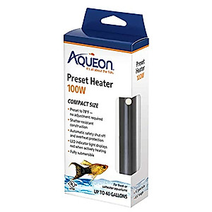 Aqueon Aquarium Fish Tank Preset Heater For Up To 40 Gallons, 100 Watts