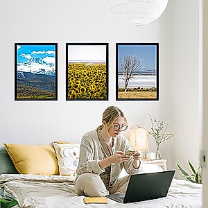 OMISHE 6x9 Picture Frame Black for Wall Hanging or Tabletop, 6 x 9 Frame Wall Mounting Horizontally or Vertically, 6 by 9 Wall Gallery Photo Frame, Black