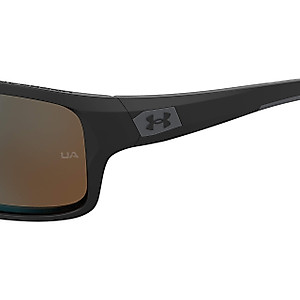 Under Armour Men's UA 0004/S Rectangular Sunglasses, Matte Black Blue/Blue Multi, 65mm, 16mm