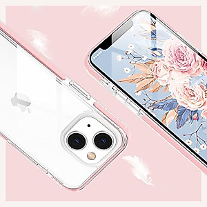 MATEPROX Compatible with iPhone 14 case Clear Thin Slim Crystal Transparent Cover Shockproof Bumper Case for iPhone 14 6.1" 2022(Pink)