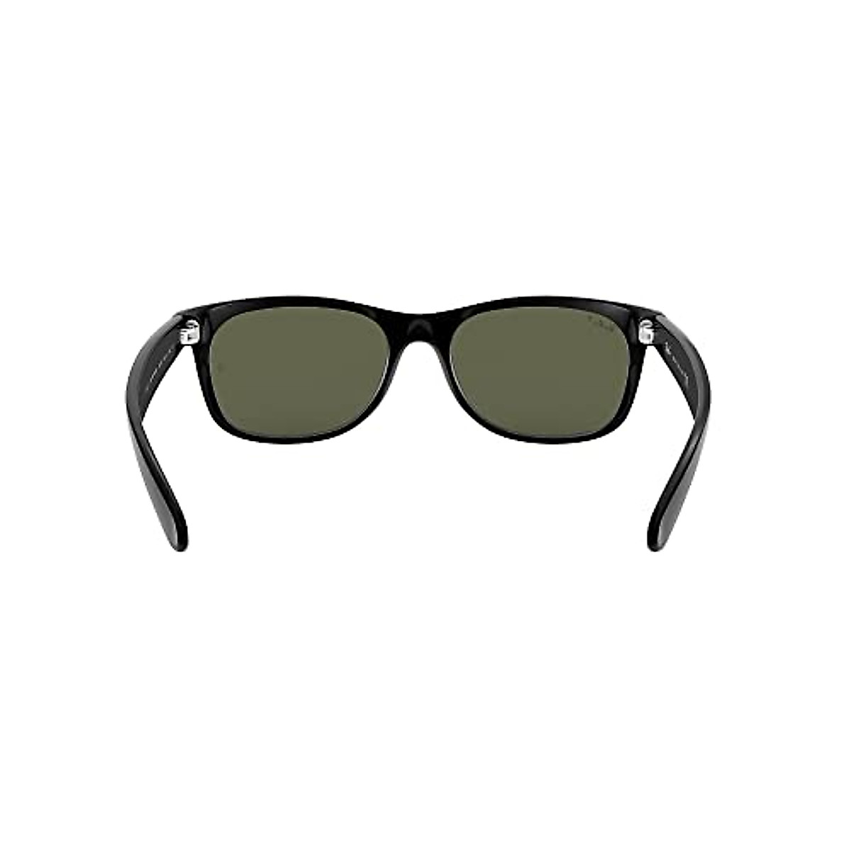 Ray-Ban RB2132 New Wayfarer Square Sunglasses, Black/Polarized Green, 55 mm