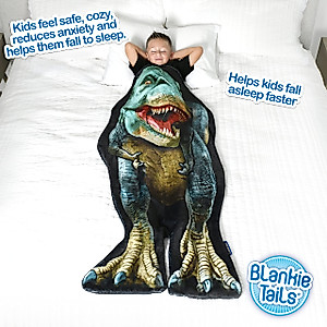 Blankie Tails - Dinosaur Wearable Blanket - Double Sided Dinosaur Blanket for Boys and Girl - Soft and Cozy Minky Fleece Dino Blanket, Dinosaur Toys, Gifts Premium Quality Fun Blanket for Kids (T Rex)