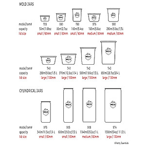 Weck Jar Keep-Fresh Plastic Lids, 2-pack (Small) Fits models 080, 755, 760, 762, 902, 763, 764, 766, 905, 975, 995 (small = 60mm / 2 3/8)