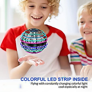 Flying Orb Ball Toys Soaring Hover Pro Boomerang Spinner Hand Controlled Mini Drone Globe Shape Spinning, Safe for Adults Kids Indoor Outdoor by Lematrix (Black)