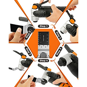 Kyoffiie 60Pcs Oscillating Tool Blades, Universal Metal Wood Plastic Multitool Blades Quick Release Saw Blades Compatible with Fein Multimaster, Milwaukee, Makita, Bosch, Dewalt, Ryobi, Craftsman