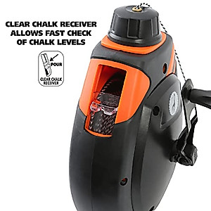 Great Neck 74602 6 To 1 Chalk Reel with Red Chalk, Retractable Chalk Line and Chalk Refill Bottle, Plumb Line Chalk Kit, Straight Line Tool