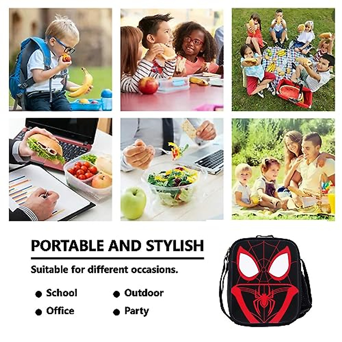 DTREEL Cartoon Backpack 3 Piece Set Girls Boys Adults 17" Backpacks with Lunch Box Pencil Case For School Travel Daypack 17 Inch