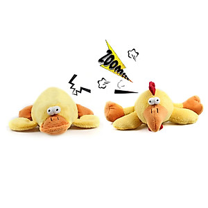 Mipcase Pet Chew Toy Puppy Big Doll - Dog Creative Chicken Funny Toy Playing Dogs Toys Chew Squeaky for Mouth Yellow Medium Sound Bb Pet Teething Bite Plush Small Dog Toys