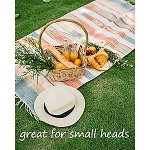 Zylioo Oversize XXL Straw Sun Hats,Wide Brim Panama Hat,Fedora Summer Beach Hat,UPF Straw Hat for Big Heads