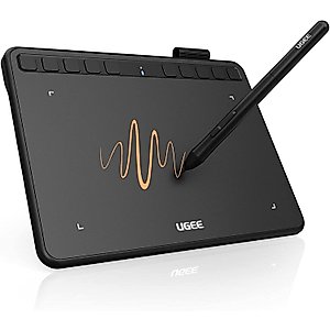 UGEE S640 Graphics Drawing Tablet, Digital Draw Art Pad with Pen Battery-Free Stylus Tilt Function 8192 Levels Pressure Sensitivity 10 Express Keys for Mac, Windows PC and Android