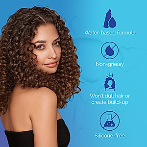 Curl Keeper Slip Hair Detangler Spray for Curly Hair, 8 Fl Oz - Leave In Conditioner Spray for Men, Women & Kids - Water-Based Detangling Spray Loosens Knots & Tangles with Aloe Vera & Silk Protein
