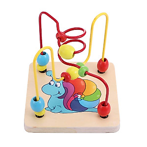 DalosDream Wooden Activity Cube with Bead Maze - 6 in 1 Multipurpose Educational Wood Shape Color Sorter Toy for Toddlers, Activity Center for Kids (6 in 1)