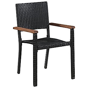 YUHI-HQYD 3 Piece Patio Dining Set,Natural Style,Comfortable Casual Furniture,Conversation Furniture,Perfect for Patio, Garden, Porch,Family Room,Sitting Area, Black