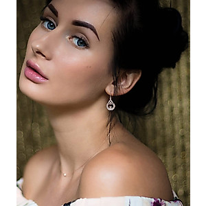 INFUSEU Claddagh Celtic Dangle Earrings for Women Sterling Silver Irish Trinity Knot Drop Earrings Charm Jewelry