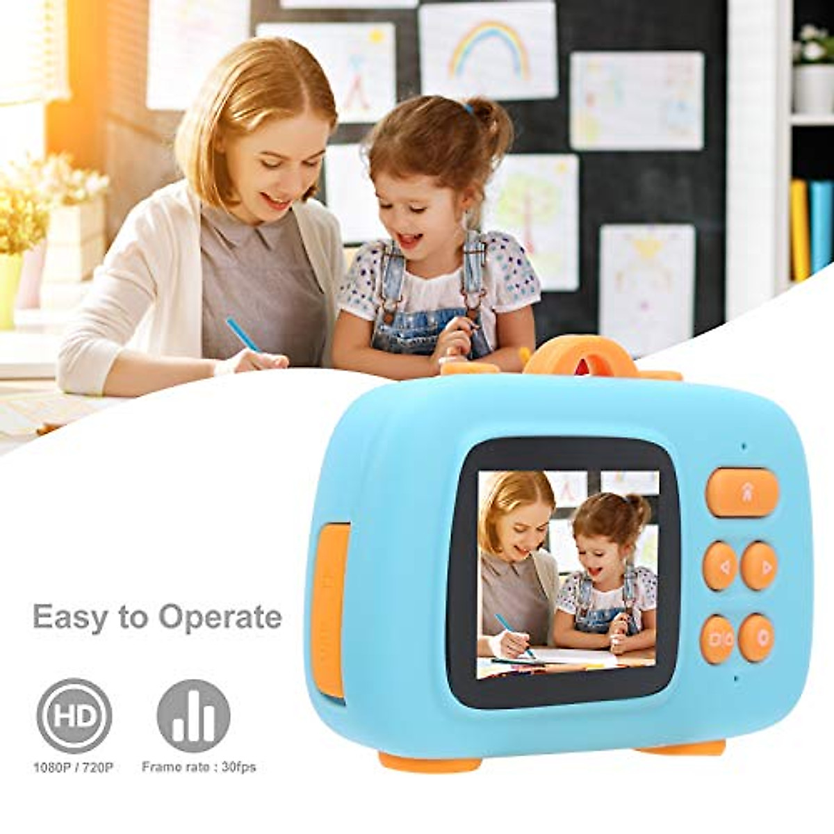 Kids Digital Camera - 2 Inch Mini Cute Cartoon Camera - 1080P Video Recorder - Supports Extended Memory Card - with USB Data Cable - for Students, Teens, Kids Gift Toys