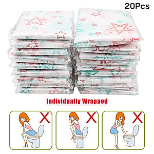 Homgaty 20 Pack Toilet Seat Covers Disposable, Extra Large XL Portable Potty Seat Covers for Kids and Toddler Potty Training or Home Travel Public Toilet Use(with Stick Tape,Individually Wrapped)