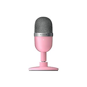 Razer Seiren Mini - USB Condenser Microphone for Streaming (Compact with Supercardioid Polar Pattern, Tiltable Stand, Integrated Shock Absorber) Quartz Pink