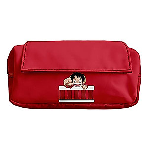 HANDAFA Manga One Piece Pencil Case Anime Sea King Pencil Pouch Holder Large Capacity Pen Case(Red Luffy)