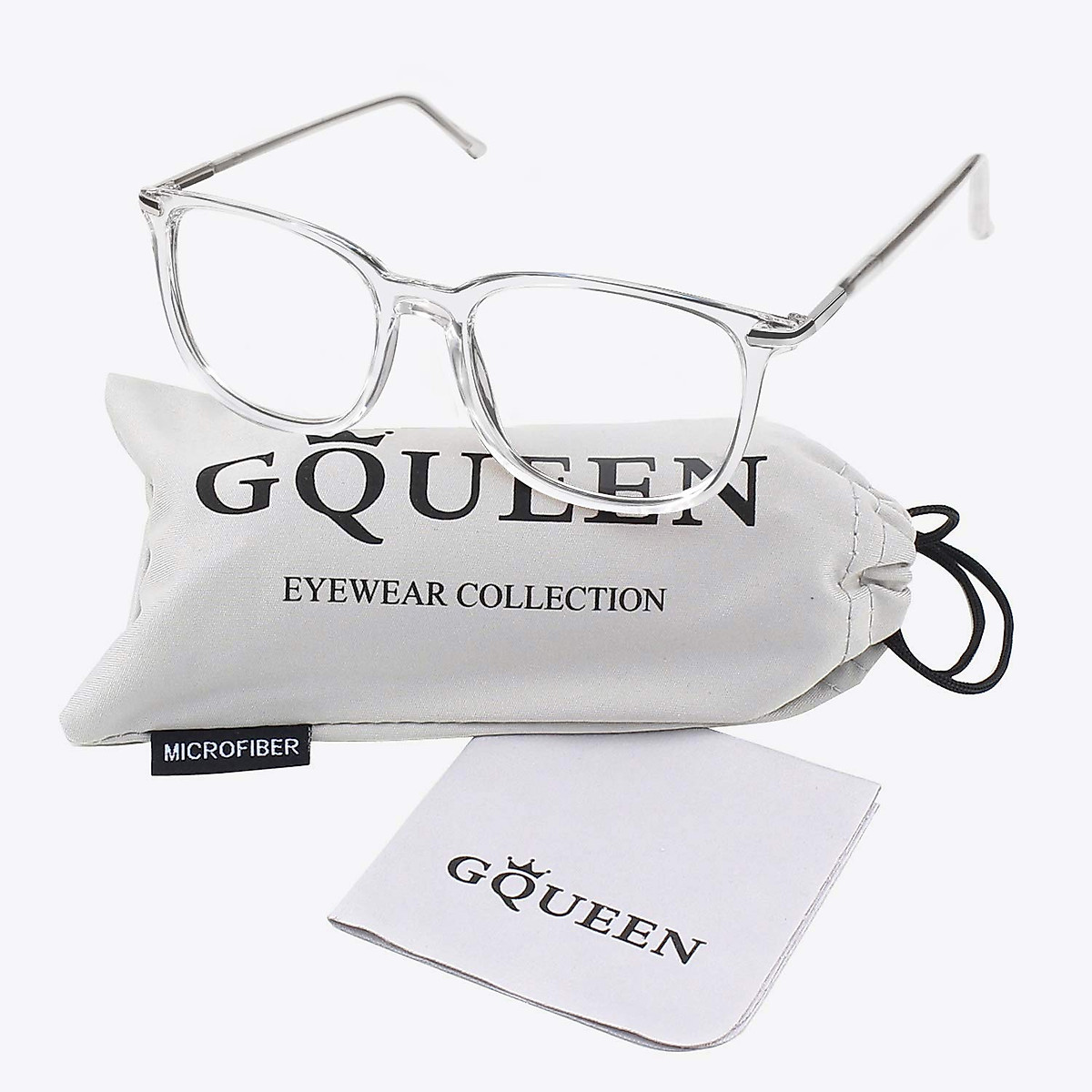 GQUEEN Fashion Fake Glasses Non Prescription Glasses Clear Lens Glasses Nerd Plain Frames Women Men, 201579